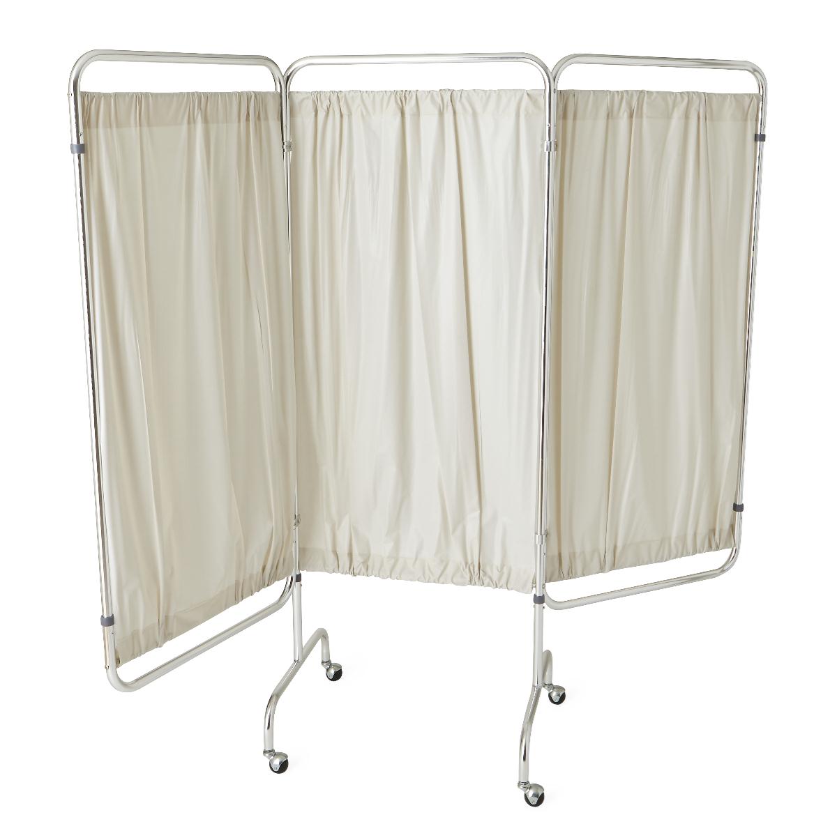 Privacy Screen, 3 Panel With 2" Casters And White Vinyl Panel – BeHope
